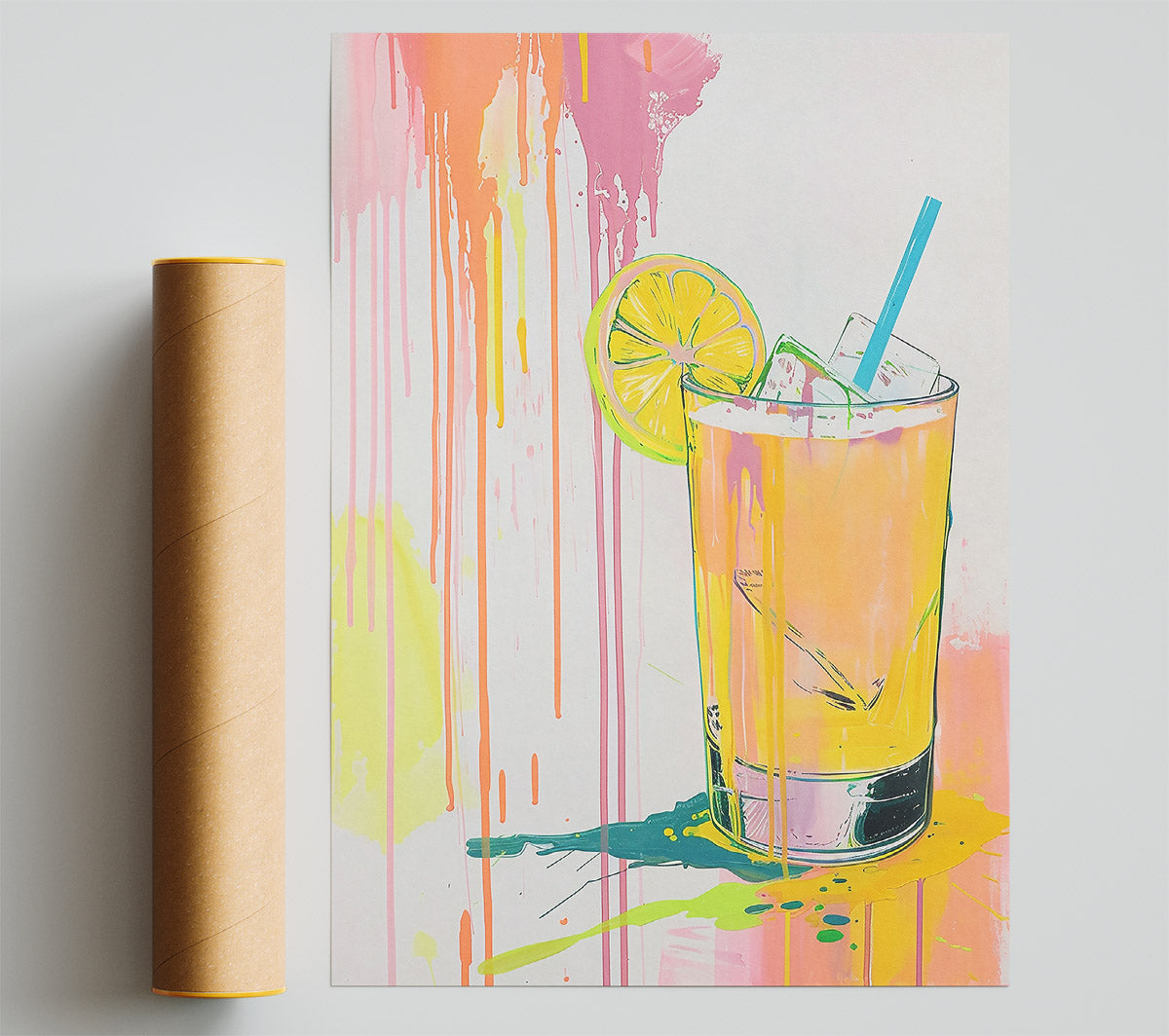 Yellow Dripping Lemonade Giclee Print – Wallart-Direct